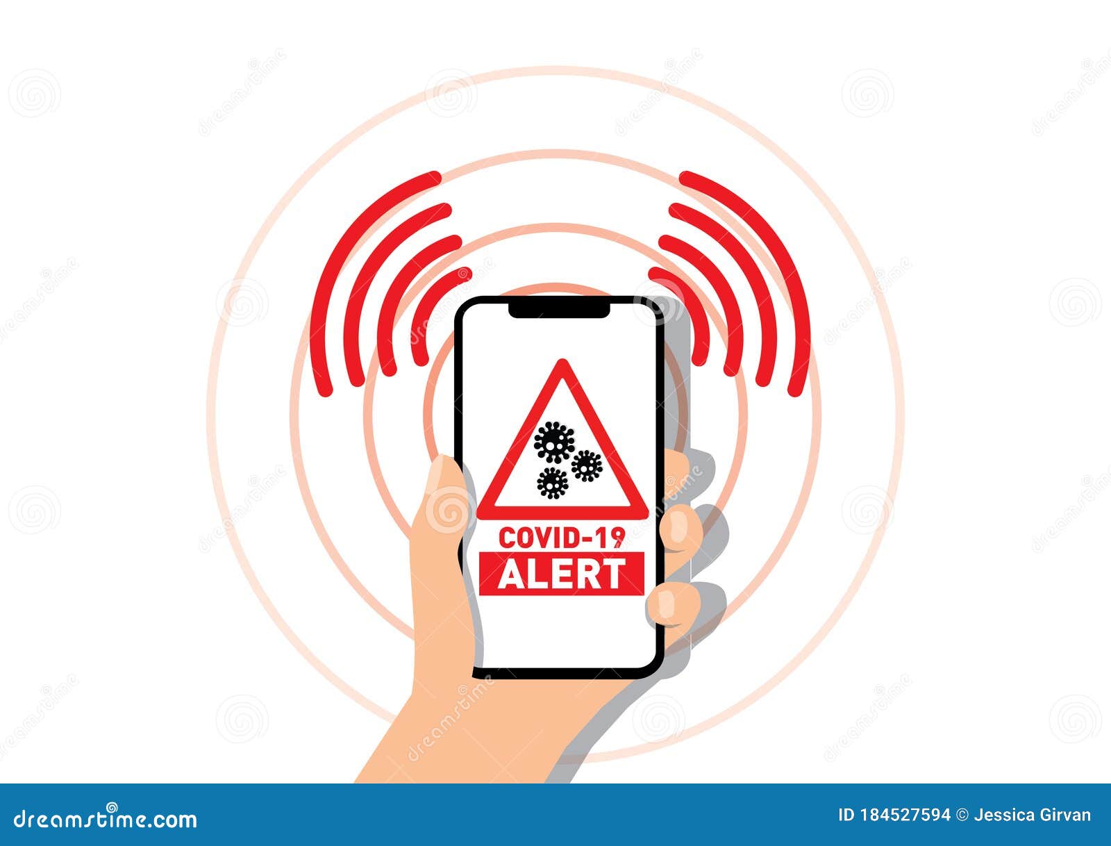 COVID-19 ALERT: Coronavirus Tracing App Vector, Coronavirus Pandemic ...