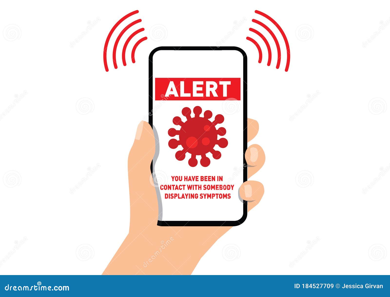 ALERT: Coronavirus Track and Trace App Vector Stock Vector ...