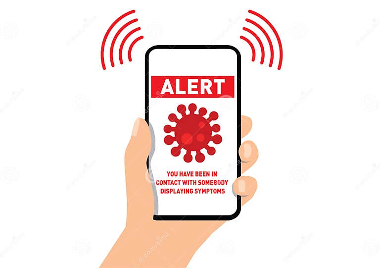 ALERT: Coronavirus Track and Trace App Vector Stock Vector ...