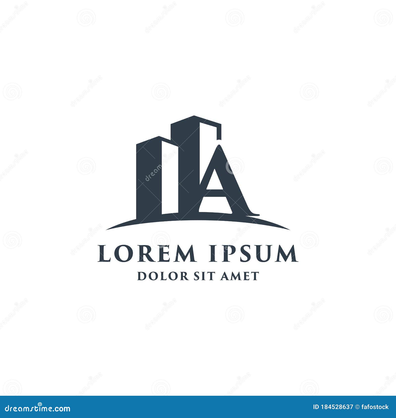 Letter a Building with Swoosh Logo Design Template. Stock Vector ...