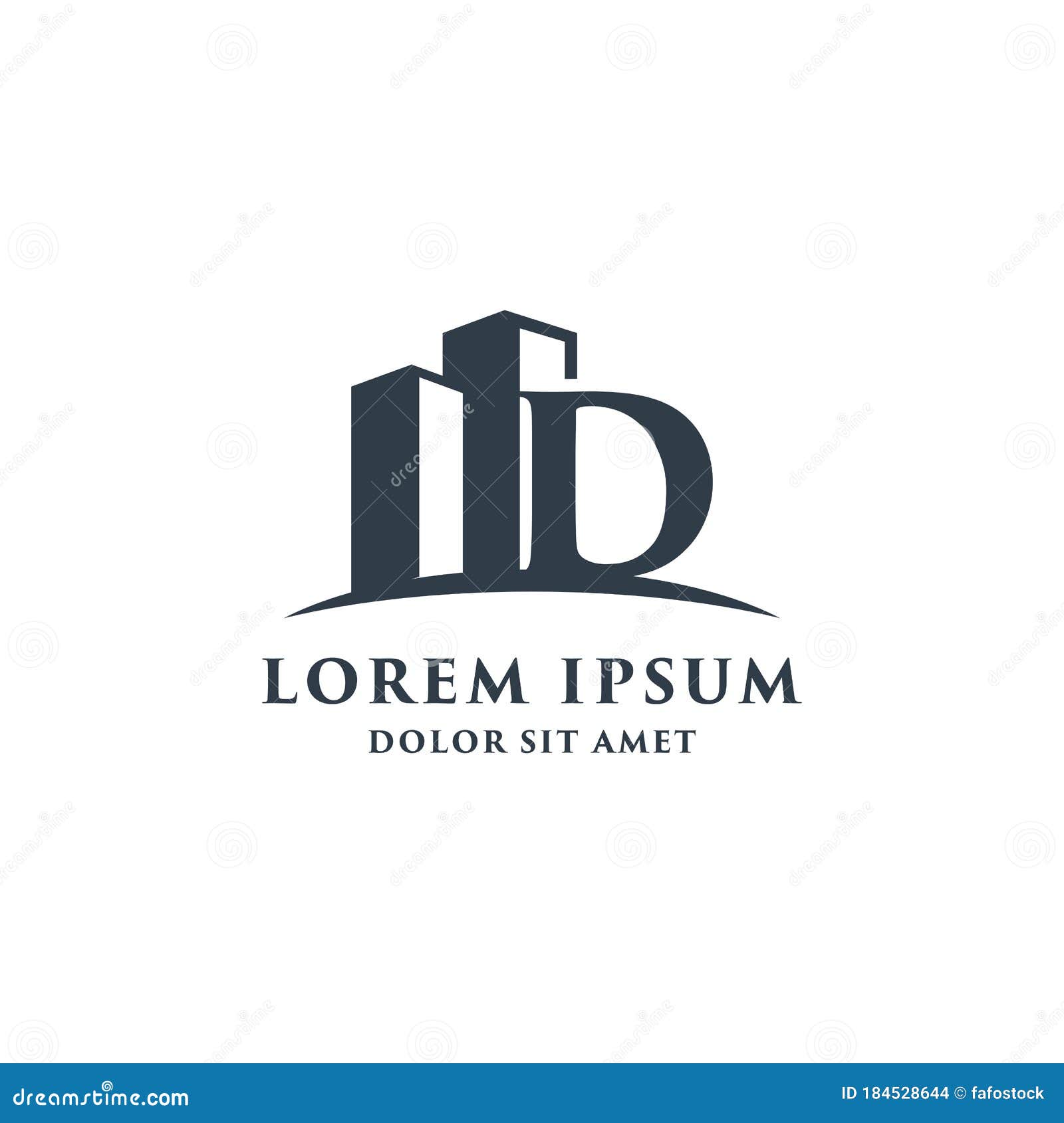 Letter D Building with Swoosh Logo Design Template. Stock Vector ...