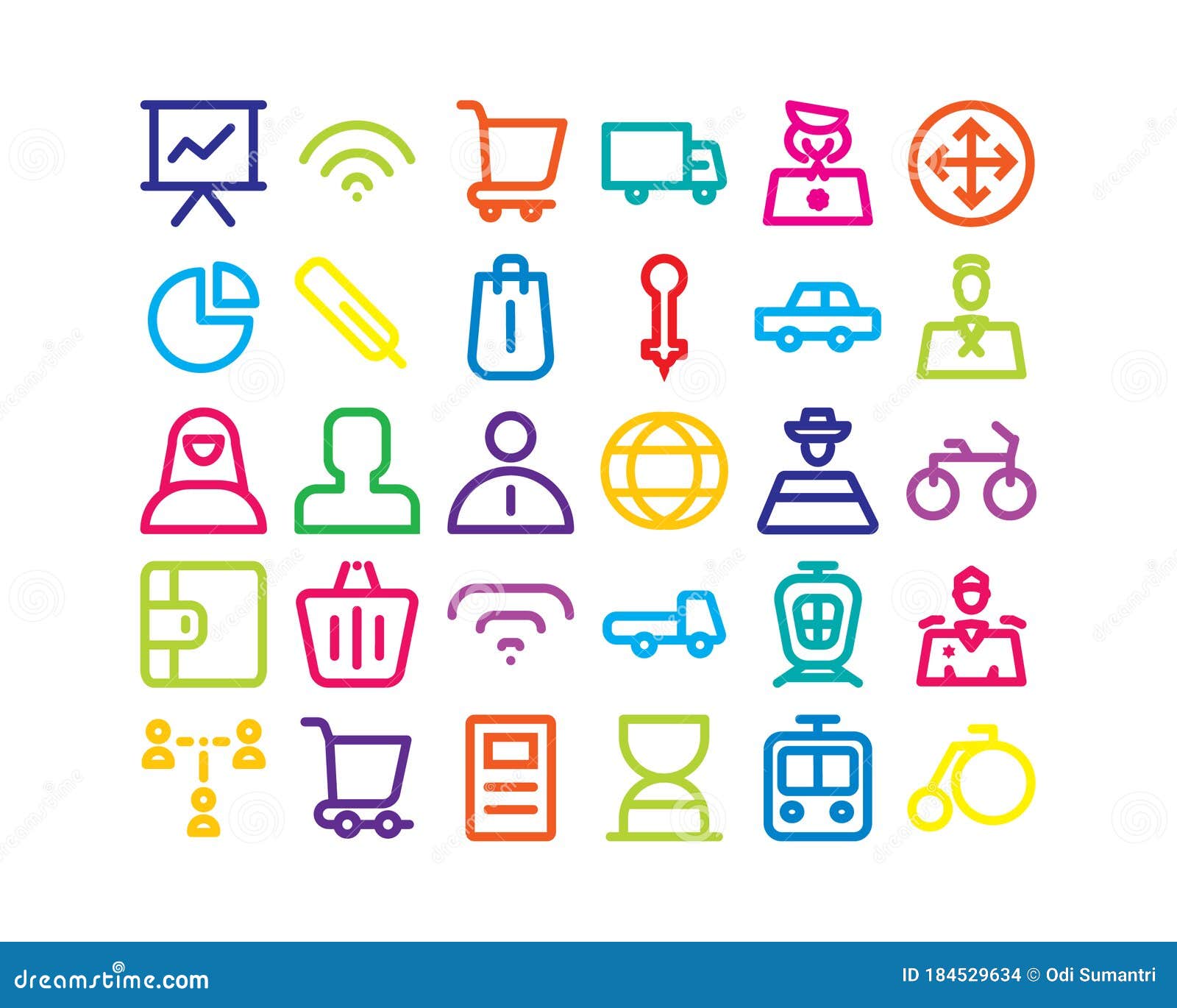 Media Icon Mixed Color Line Style Stock Vector - Illustration of style ...