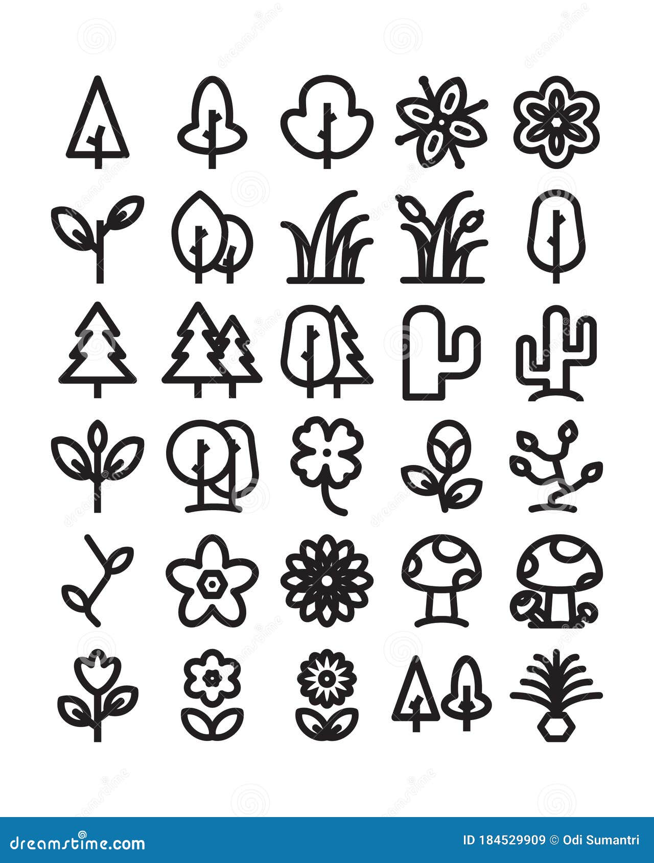 Media Icon Nature of Tree Line Stock Vector - Illustration of gardening ...