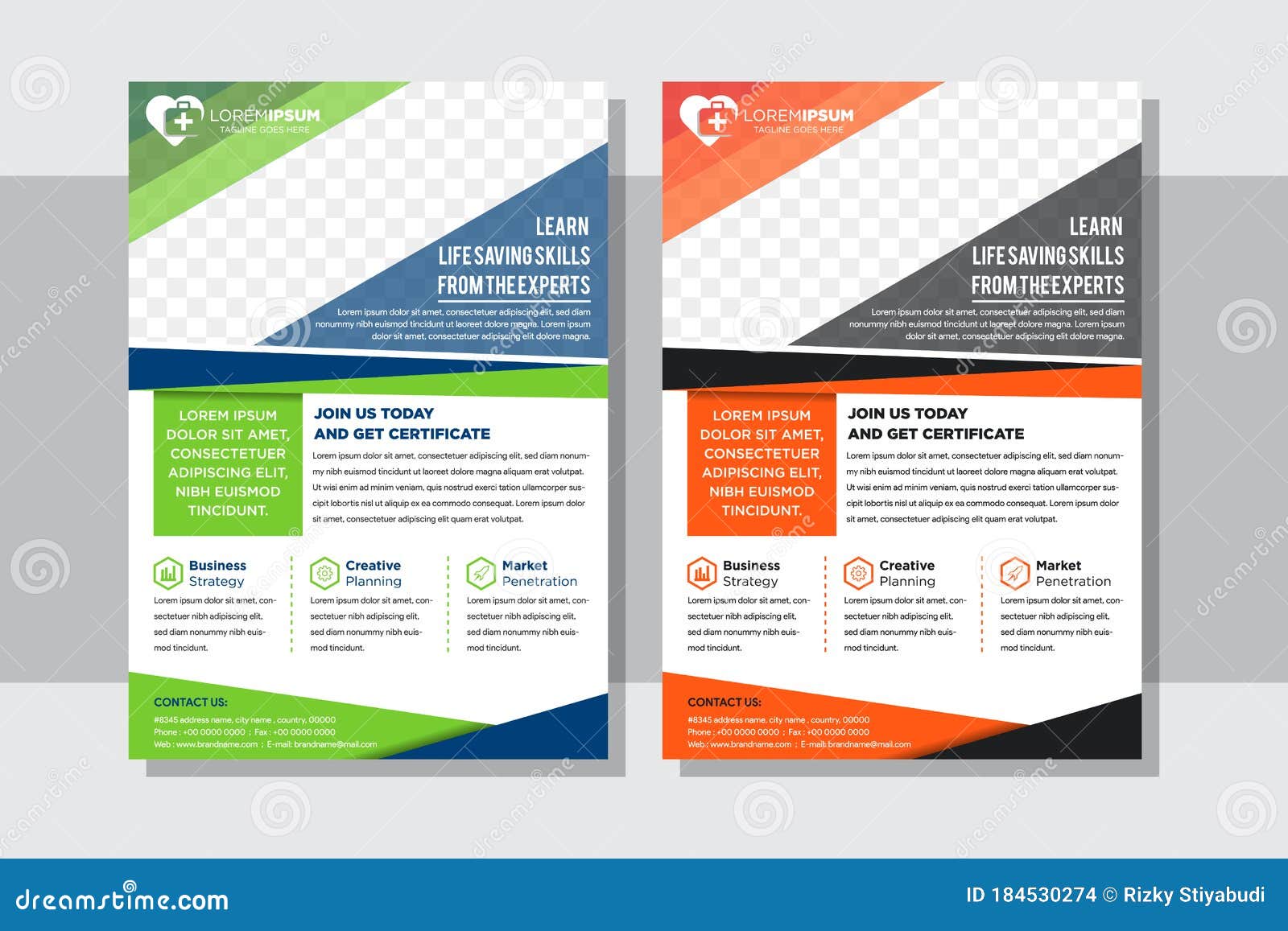 Vertical Layout Of Flyer Design Template With Rectangle Shape For Photo ...