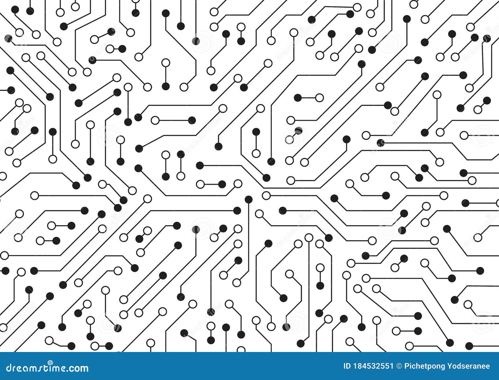 Plain Balck and White Circuit Abstract Background Stock Illustration ...