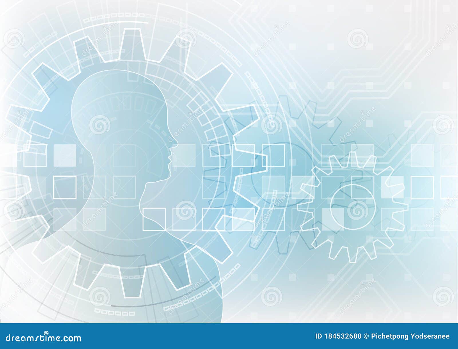 AI and Technology Relation Connectivity Stock Illustration ...
