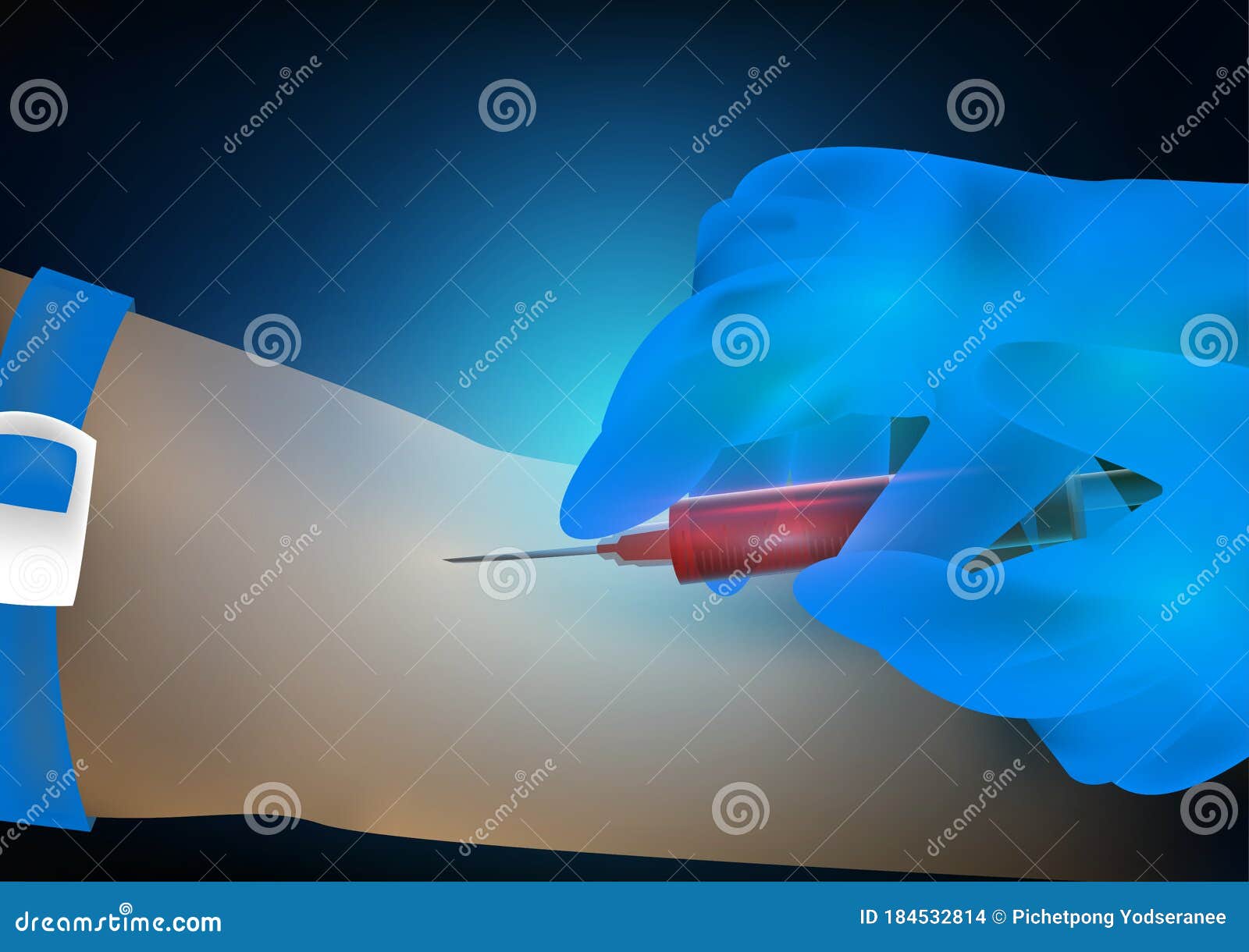 Blood Collection Close Up 3d Process Illustration Stock Vector ...