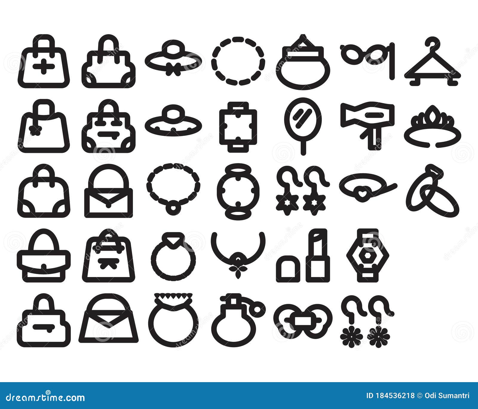 Media Icon Woman Accessories Line Stock Vector - Illustration of ...