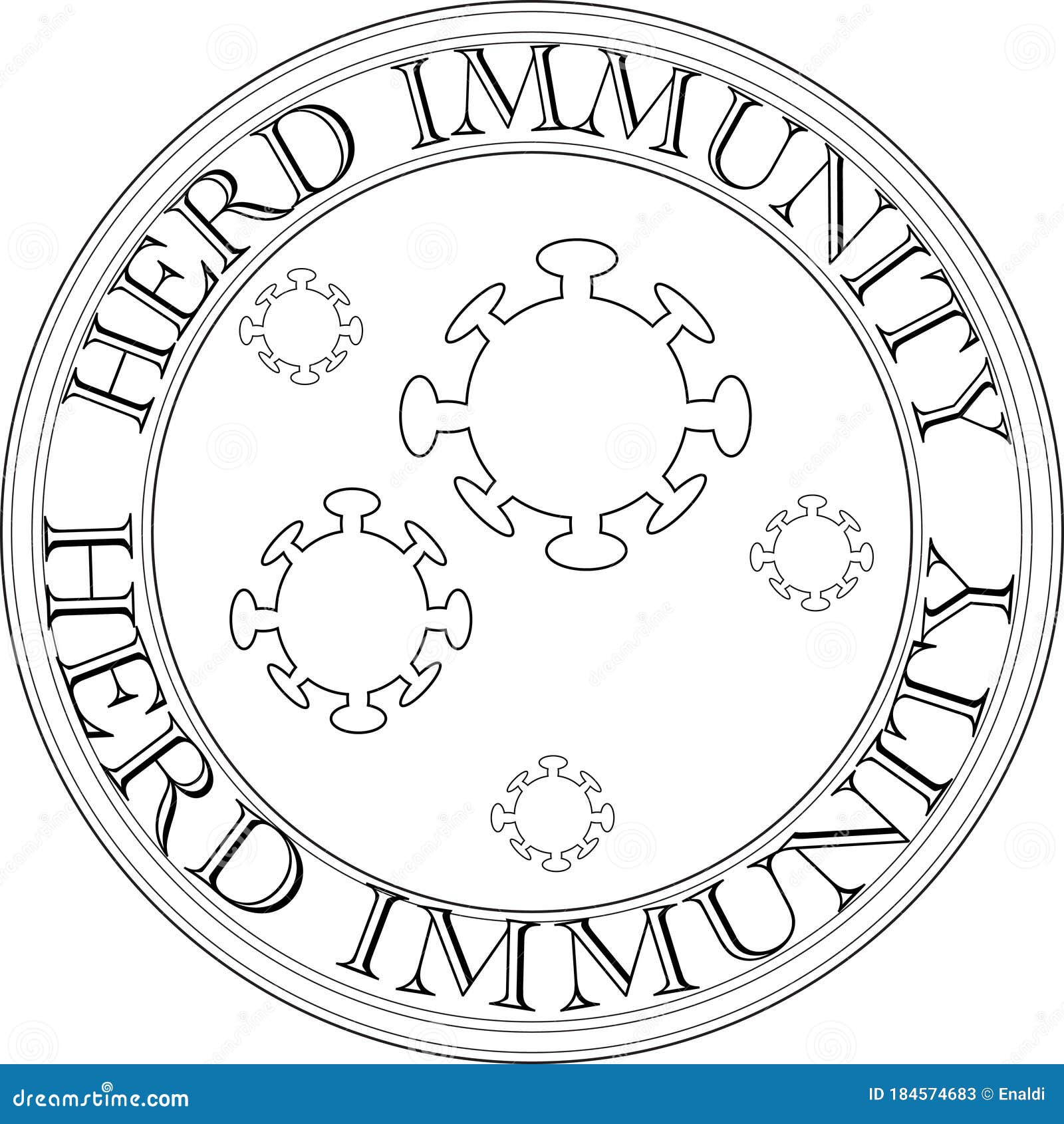 Herd Immunity Sign and Logo Stock Vector - Illustration of line ...