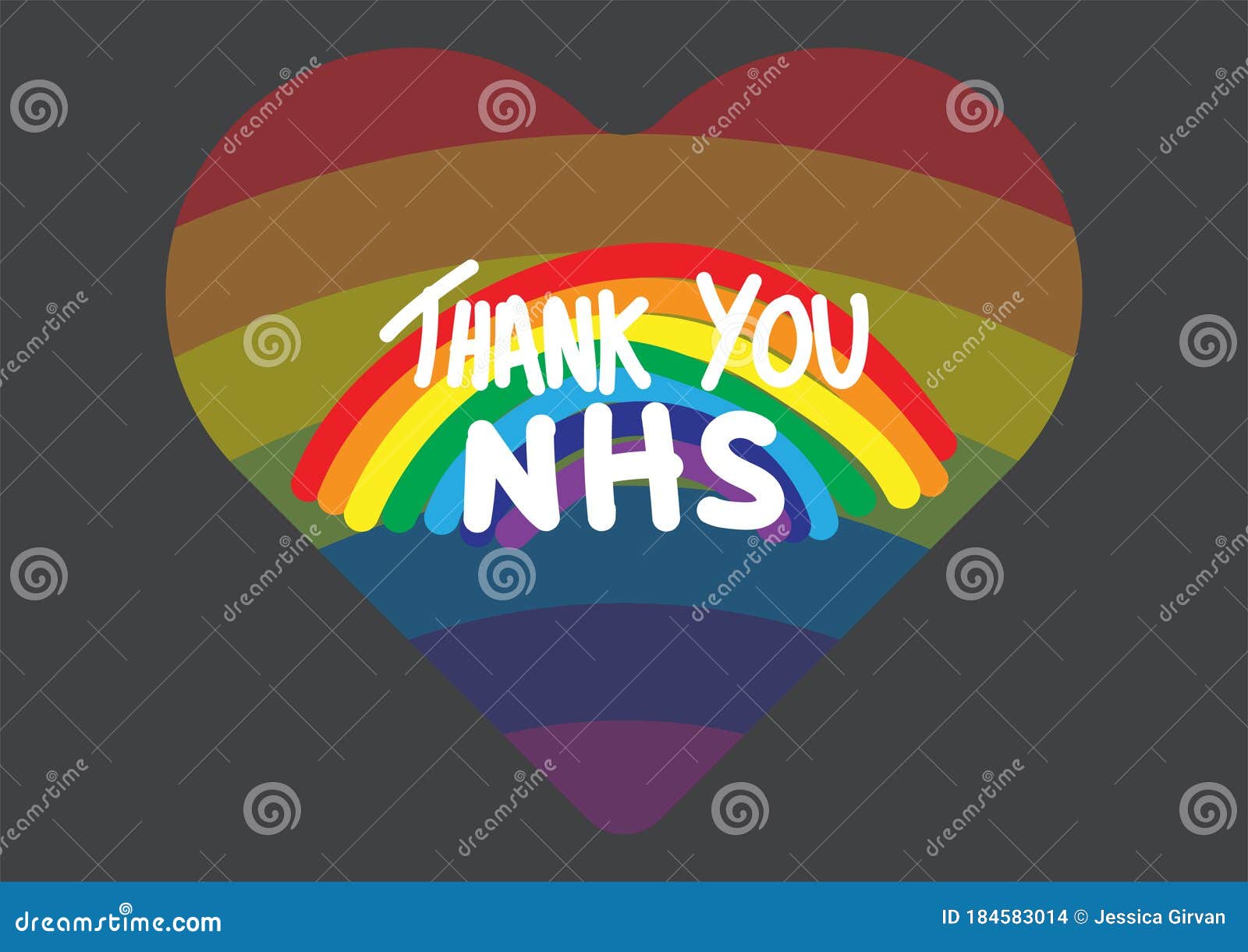Thank You NHS Rainbow Heart Vector | CartoonDealer.com #184583014