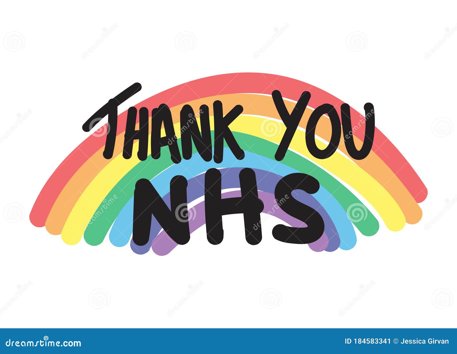 Thank You NHS Rainbow Vector Stock Vector - Illustration of england ...