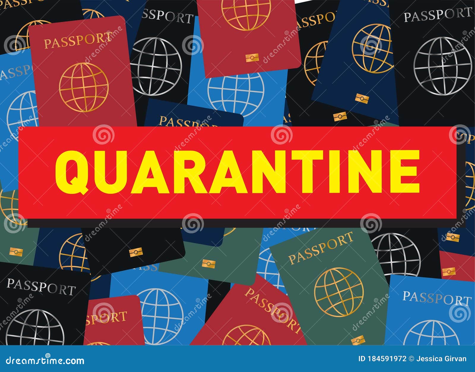 QUARANTINE Passports- Coronavirus Pandemic 2020 Stock Vector ...