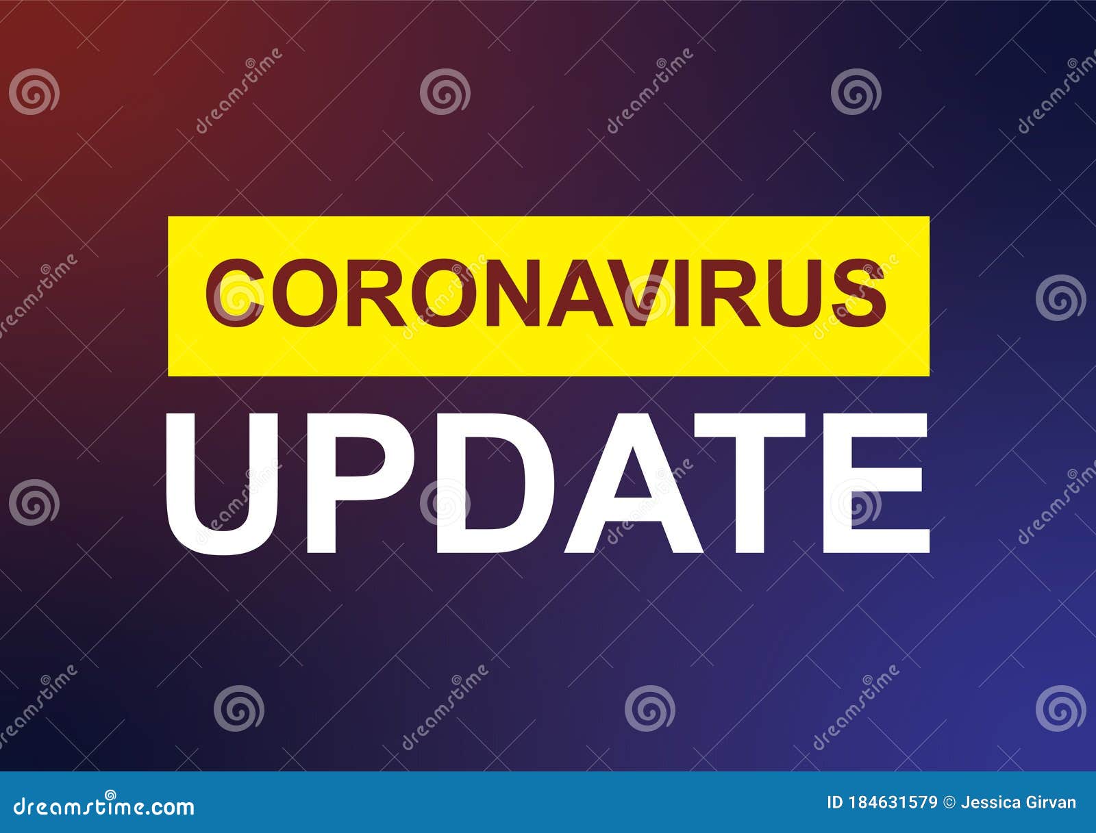 Coronavirus Update Red and Blue Gradient Background News Vector Stock ...