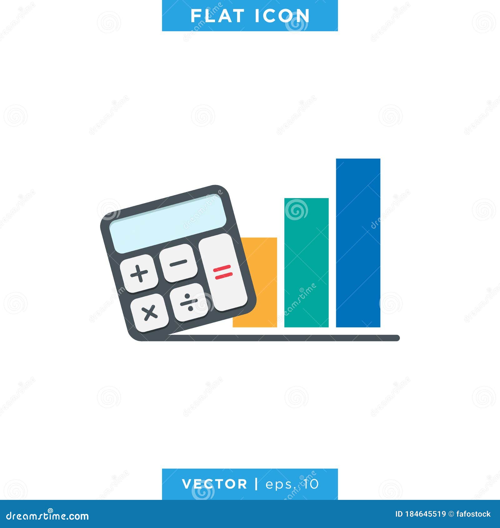 Calculator and Accounting Report Icon Vector Design. Financial Report ...