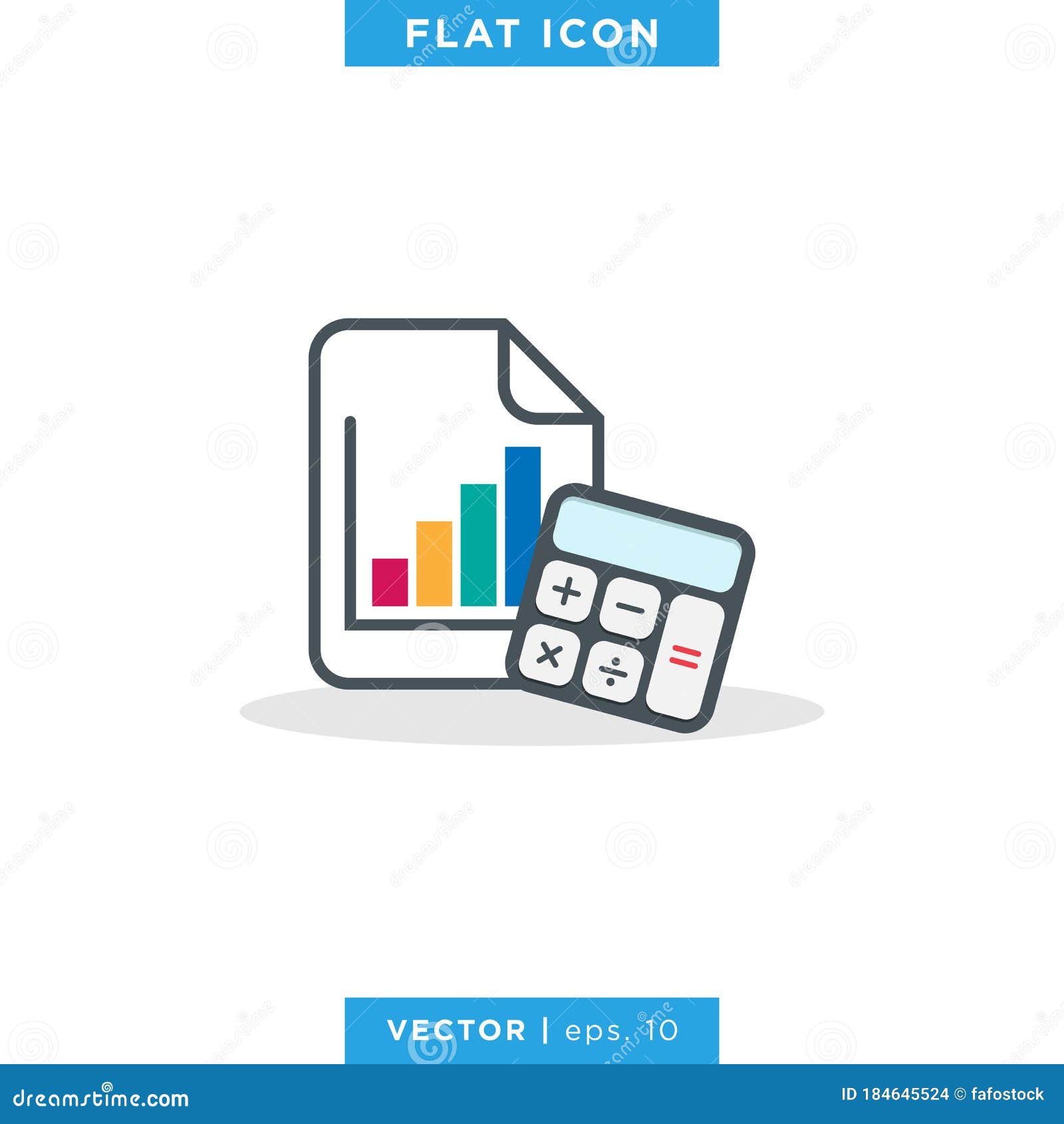 Calculator and Accounting Report Icon Vector Design. Financial Report ...