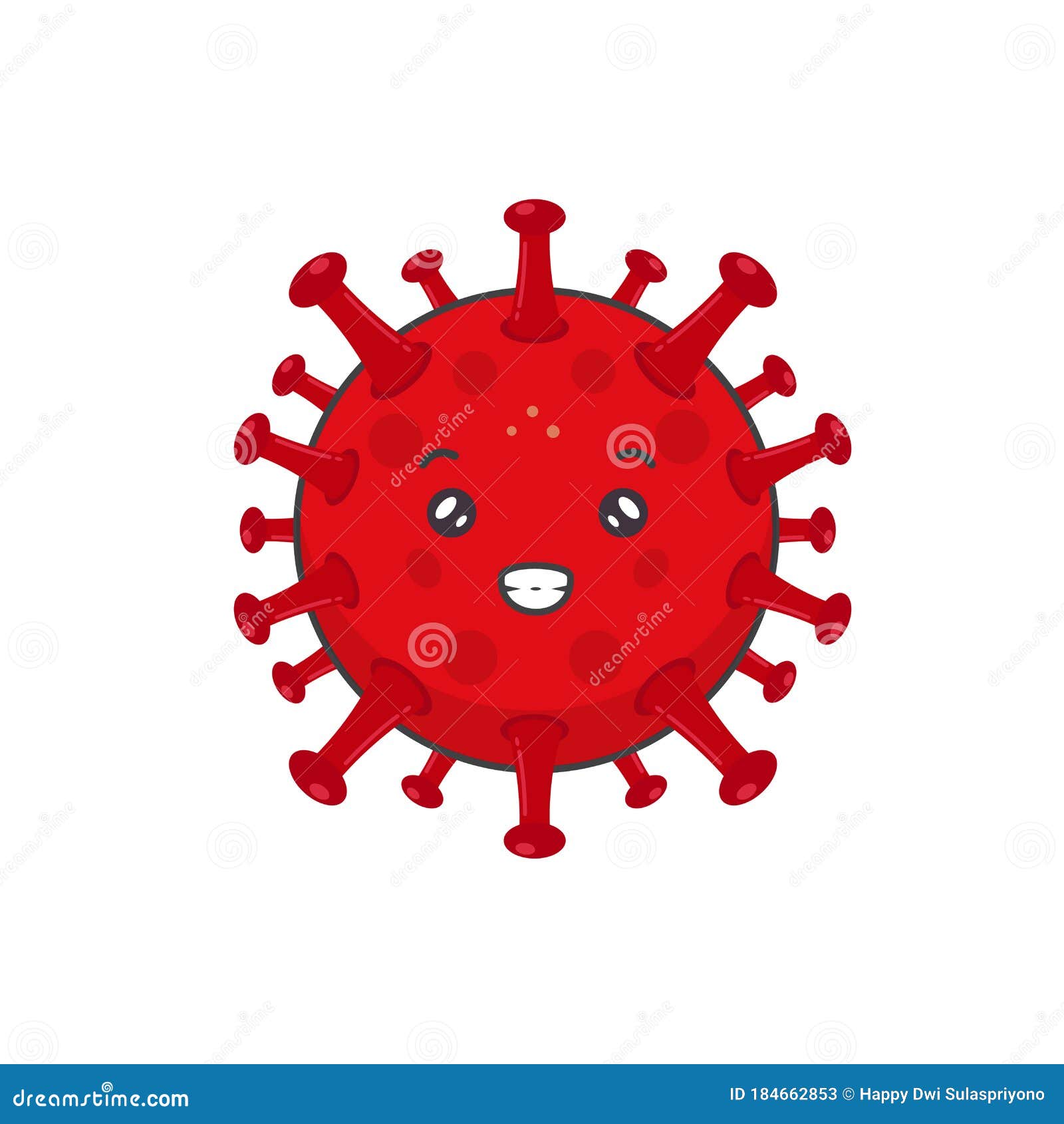 Cute Virus Characters Happy Vector Illustration Stock Vector ...
