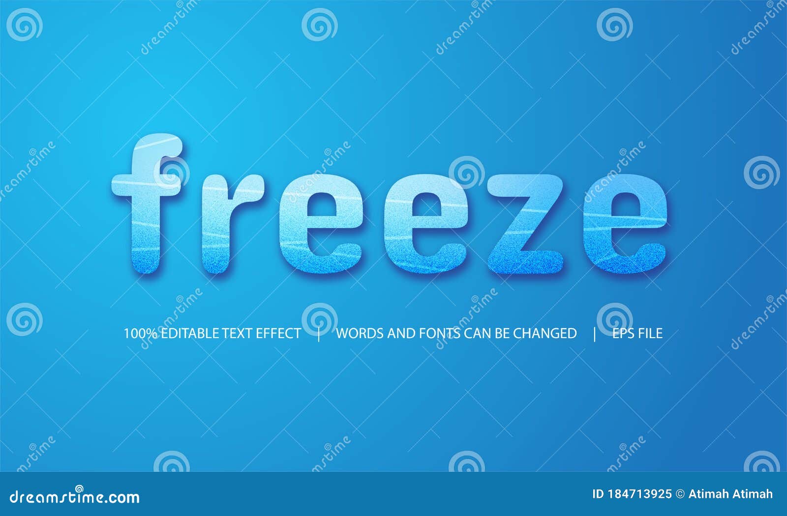 Text Effect - Freeze stock vector. Illustration of style - 184713925