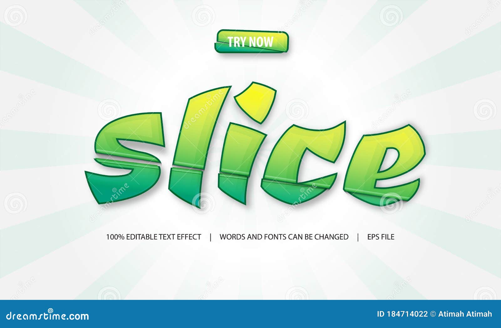Text Effect - Slice stock vector. Illustration of editable - 184714022