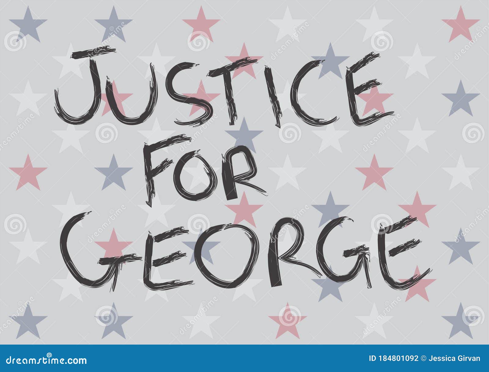 Justice For George Floyd Text. Illustration Sign Depicting Justice For ...