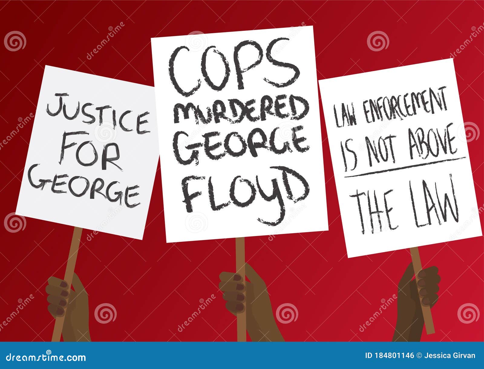Justice For George Floyd With Fist. Pictogram Illustration Depicting ...