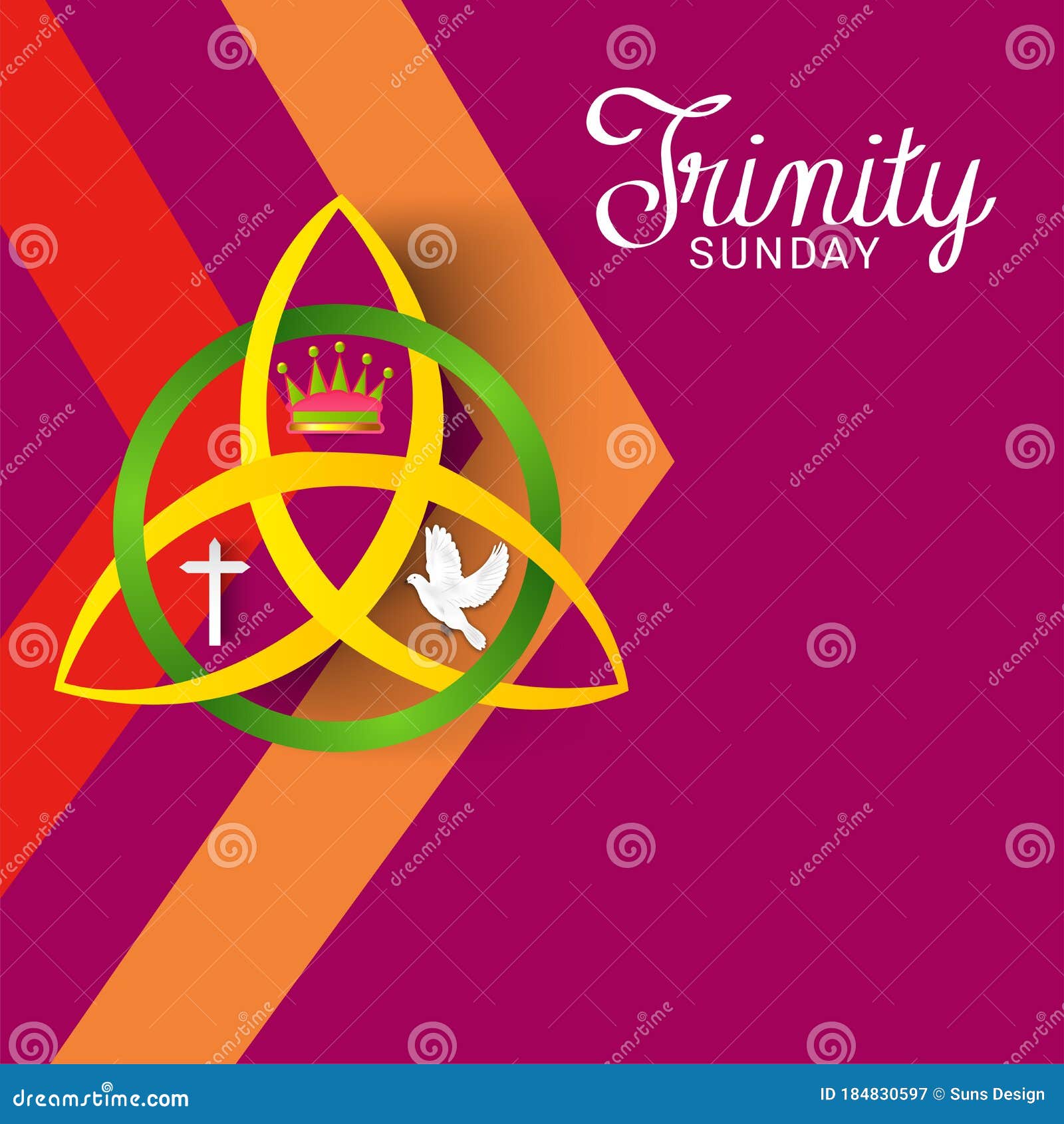 Trinity Sunday. Christian Holiday. Three Fish, Located Symmetrically ...