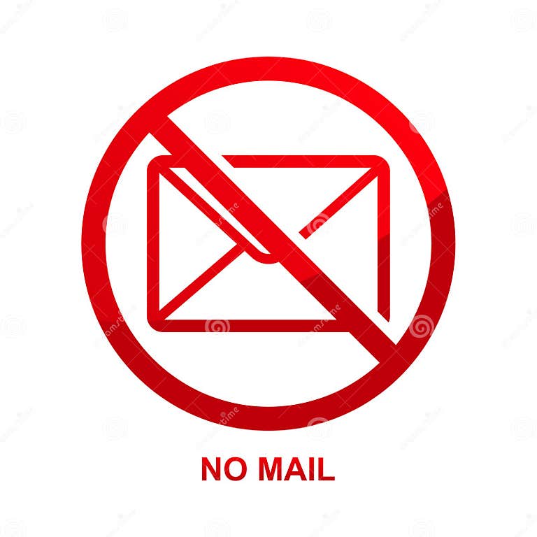No Mail Sign Isolated on White Background Stock Vector - Illustration ...