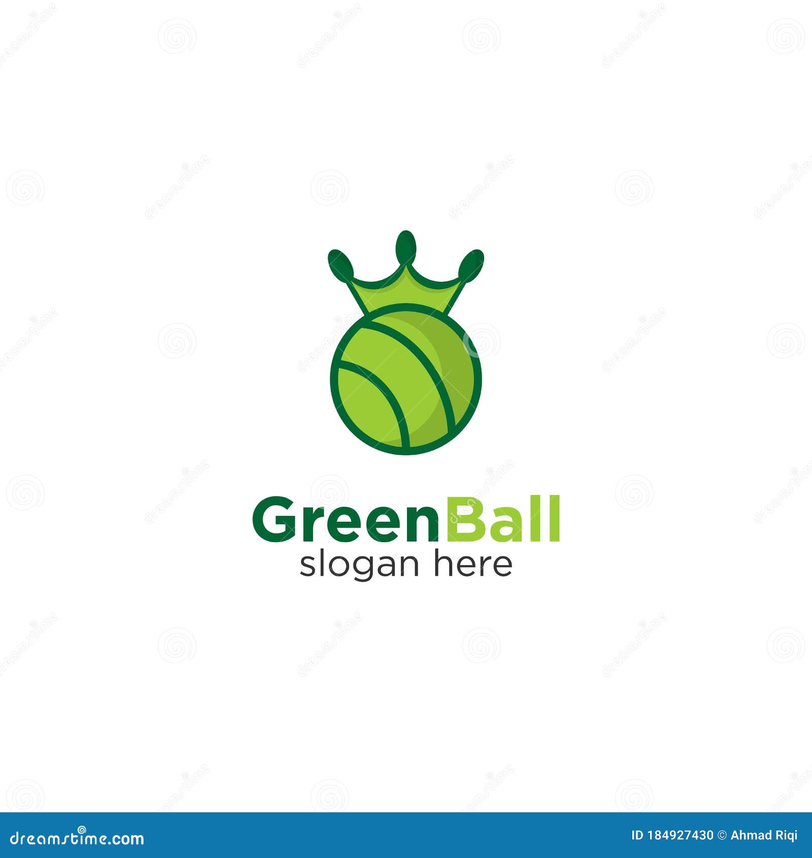 Green Ball with Crown Mascot for Sport Stock Vector - Illustration of ...