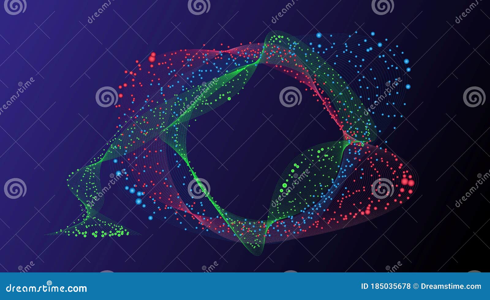 Abstract Particle Background Vector Design with Dark Blue Color BG ...