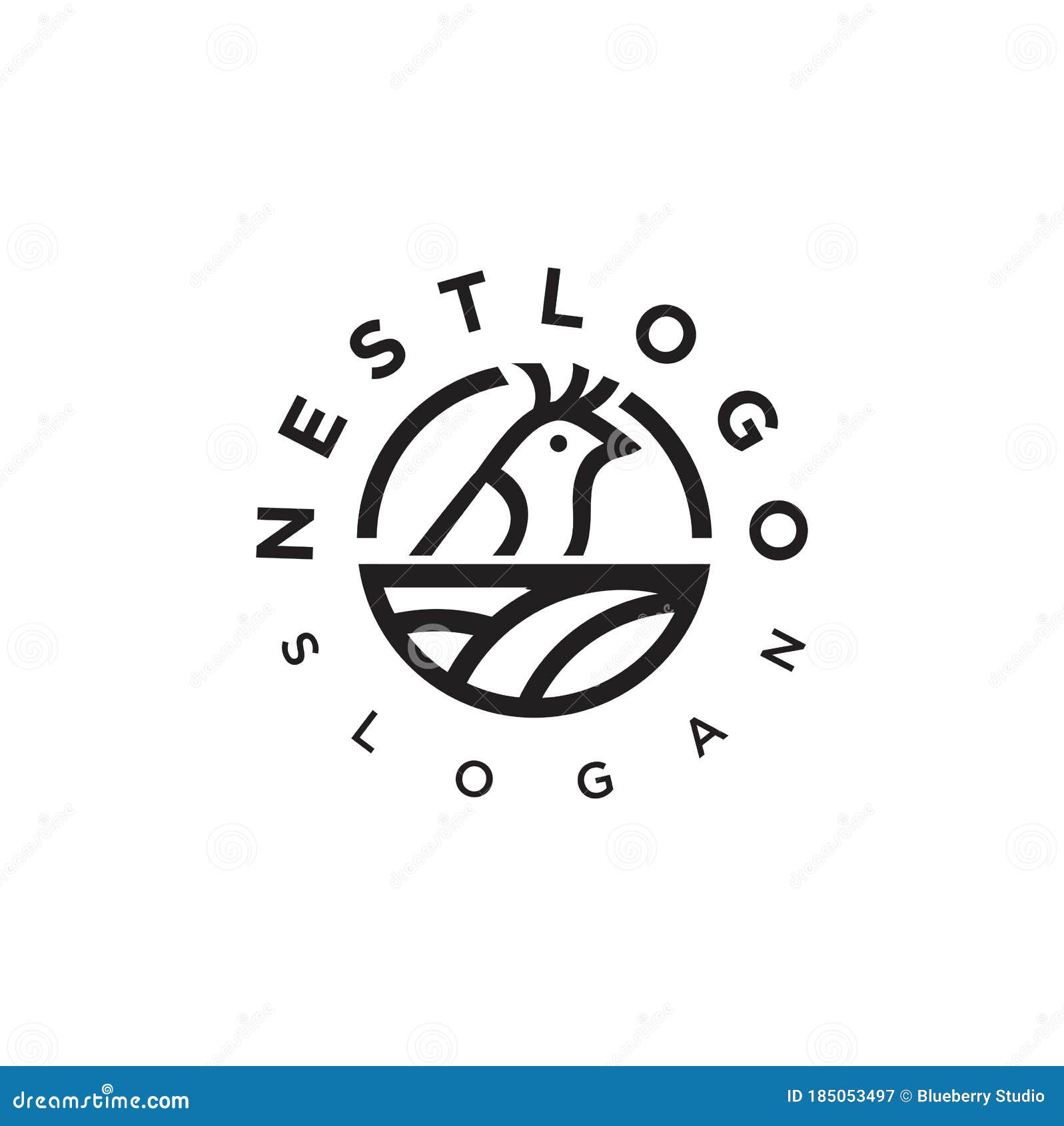 Nest Logo Vector Stock Modern Simple Vector. Bird Nest Logo Design ...