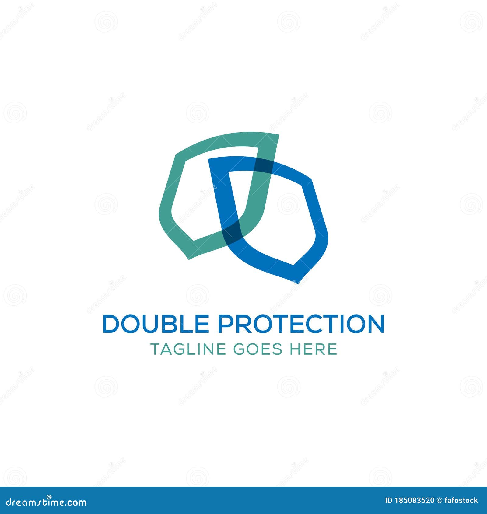 Shield Logo Design Vector Template. Double Protection Stock Vector ...