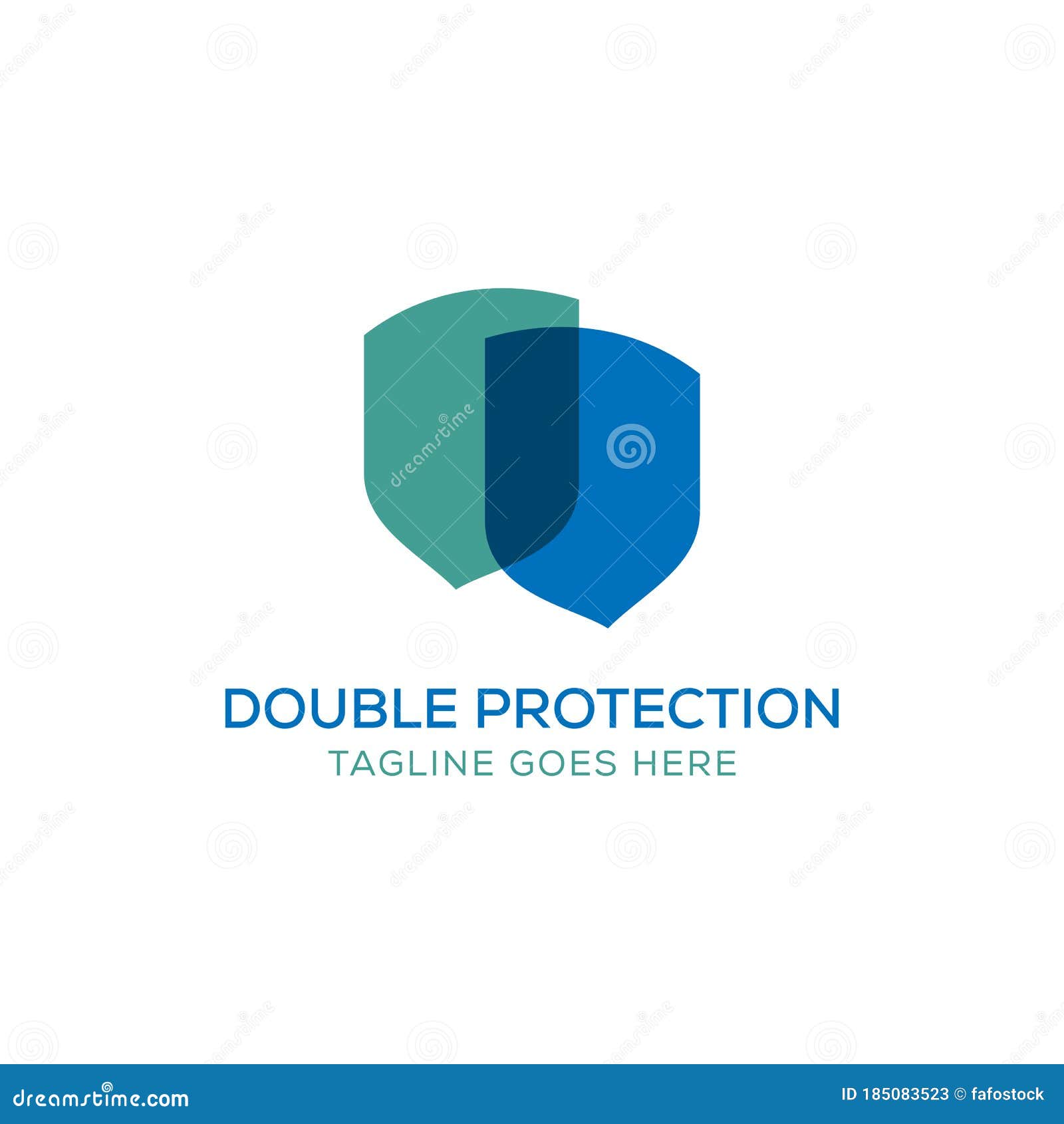 Shield Logo Vector Design Template. Double Protection Stock Vector ...