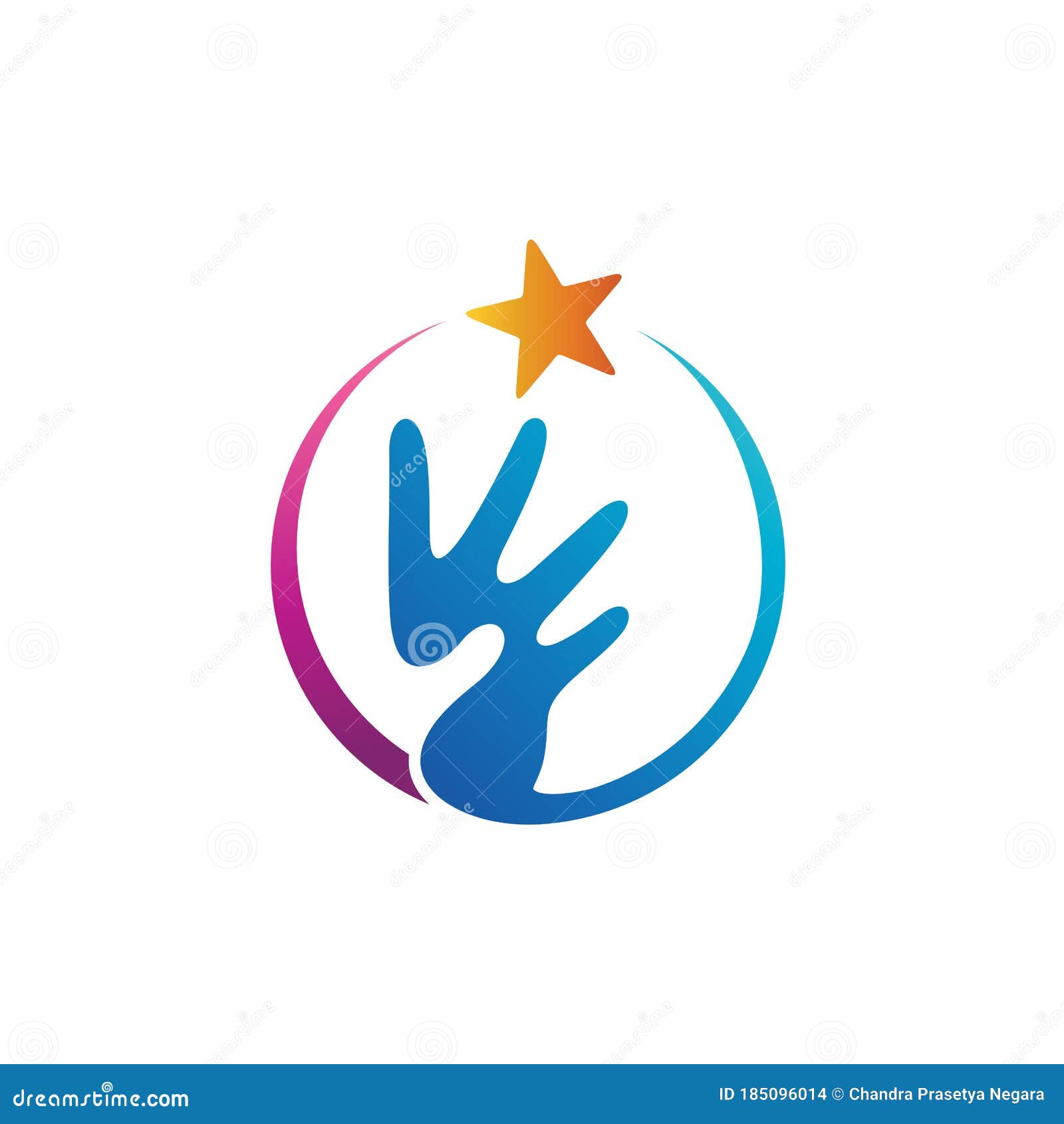 Hand with Star Logo in Vector Stock Vector - Illustration of badge ...
