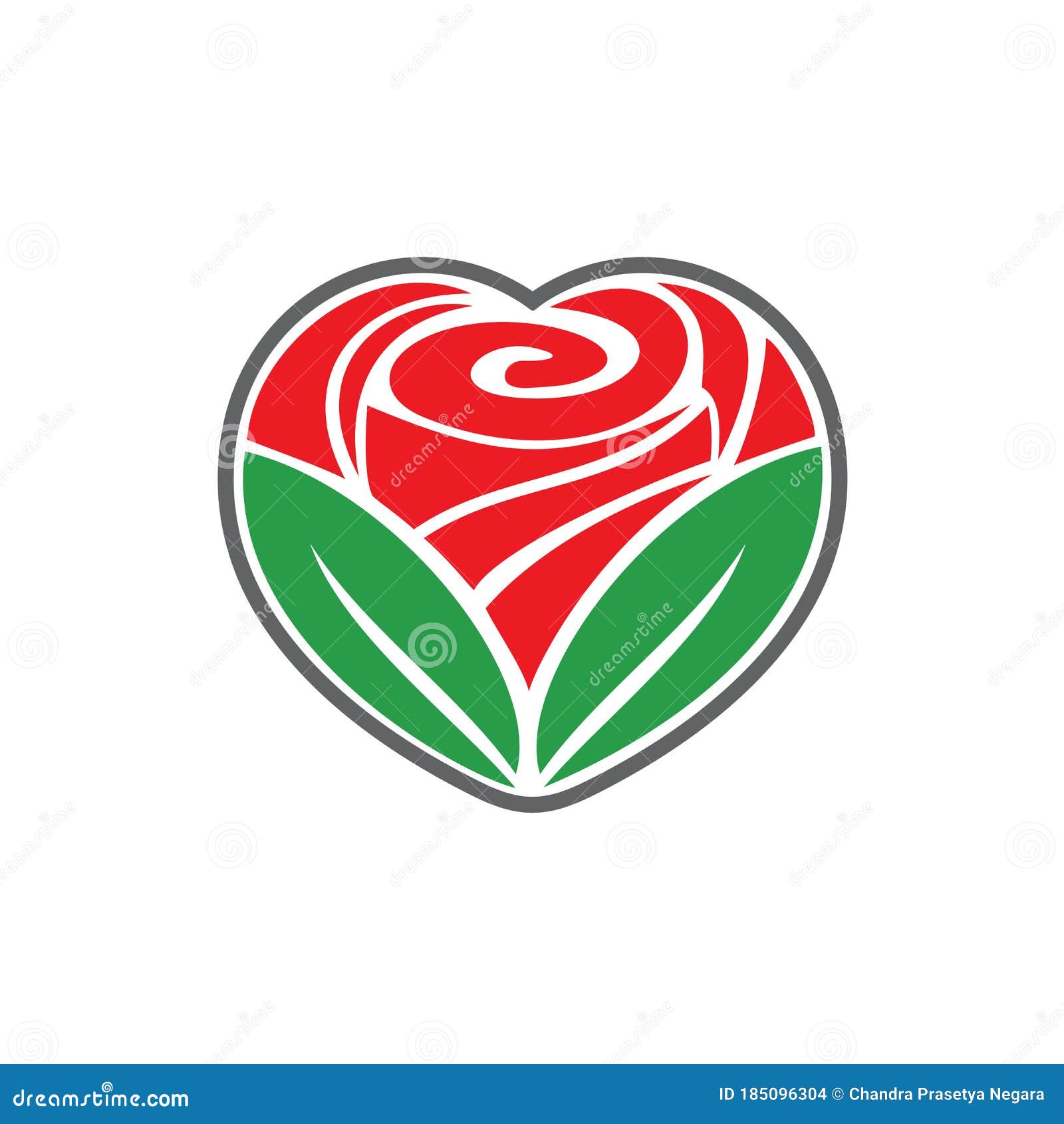 Rose Abstract in Love Shape Logo Vector Stock Vector - Illustration of ...