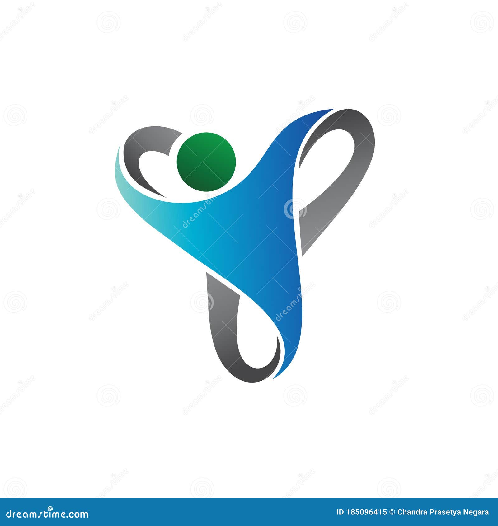 Letter Y with Human Logo Vector Stock Vector - Illustration of gradient ...