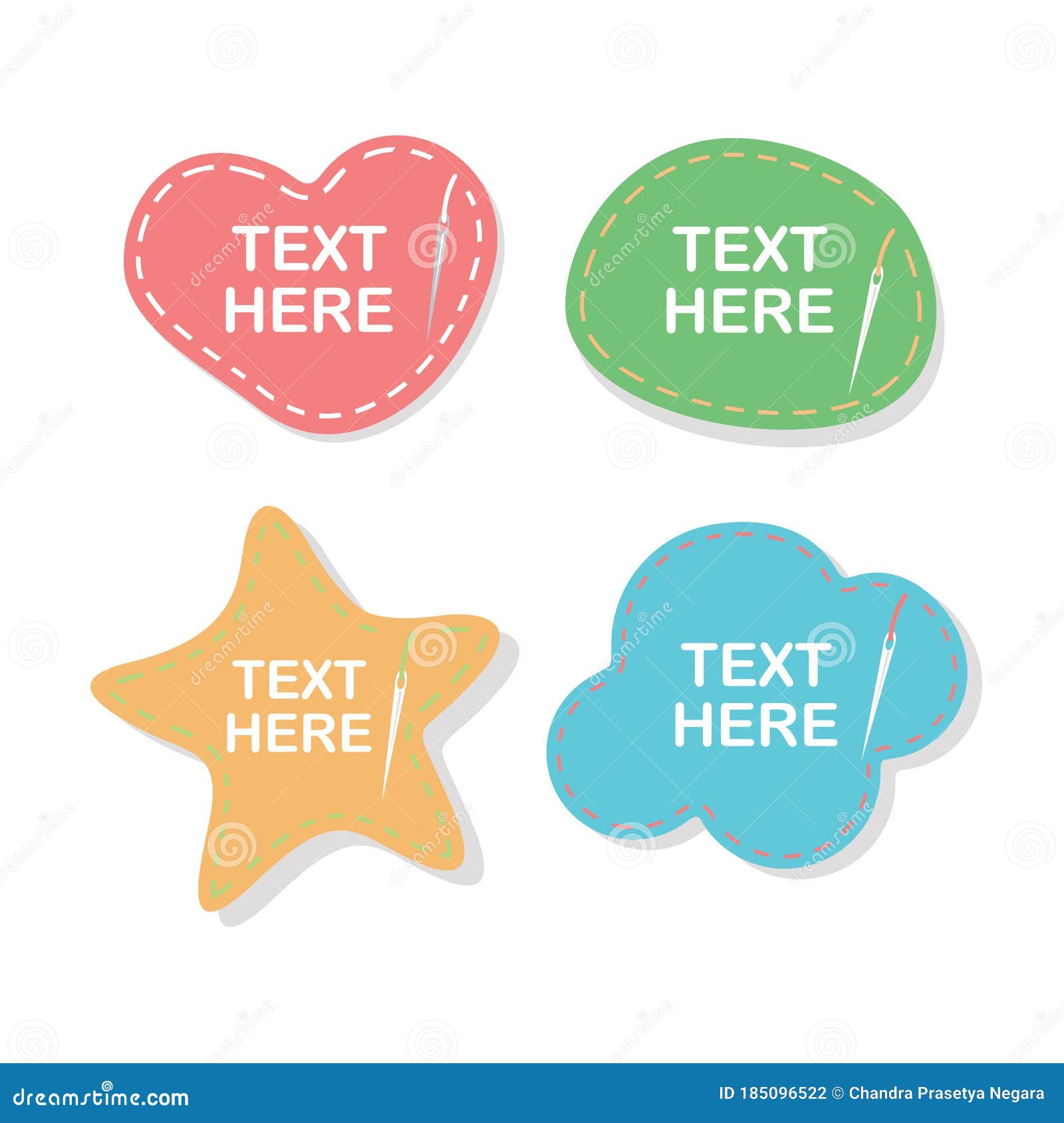Text Template with Stitches in Vector Stock Vector - Illustration of ...