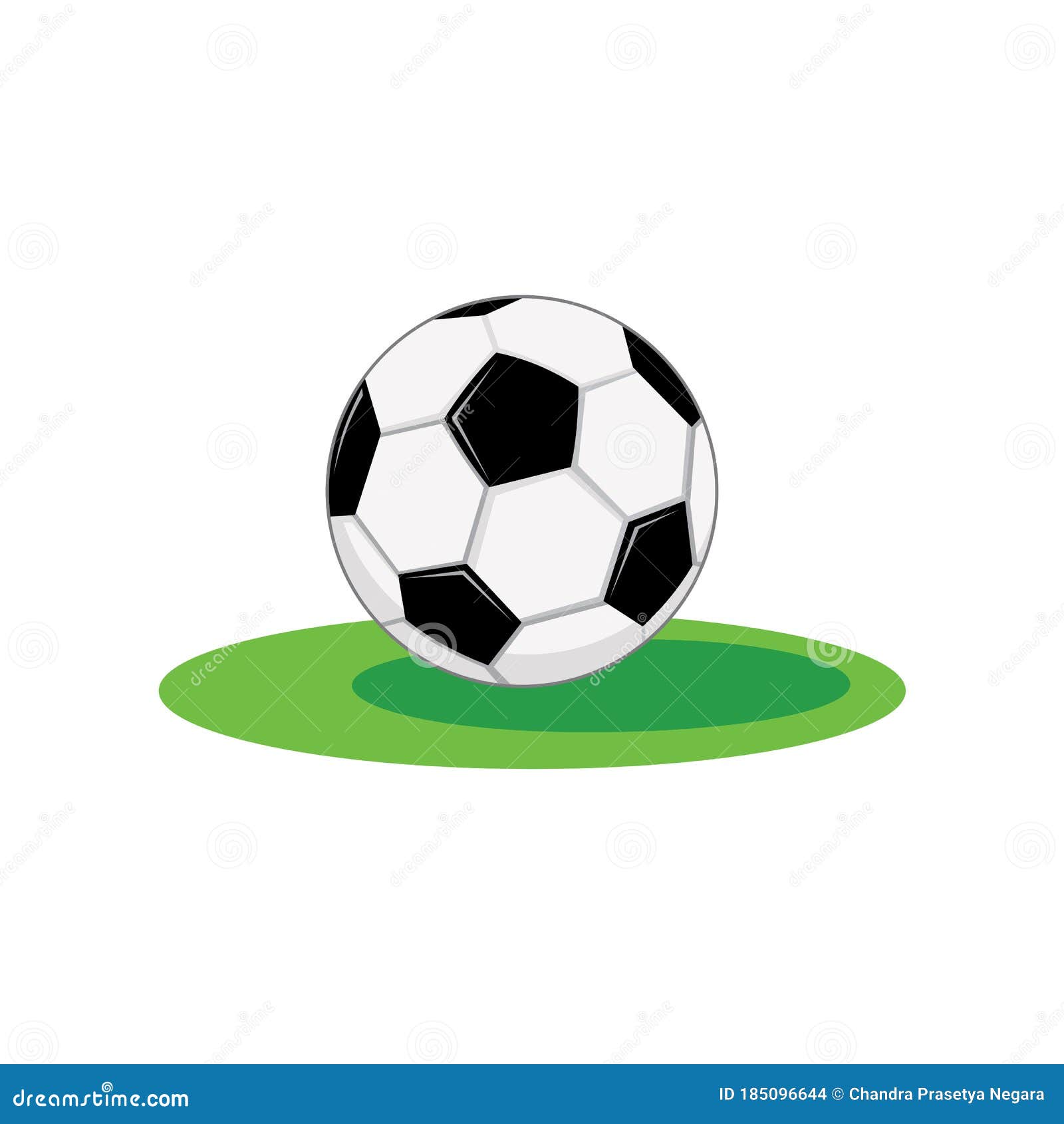 Soccer Ball In Grass Cartoon