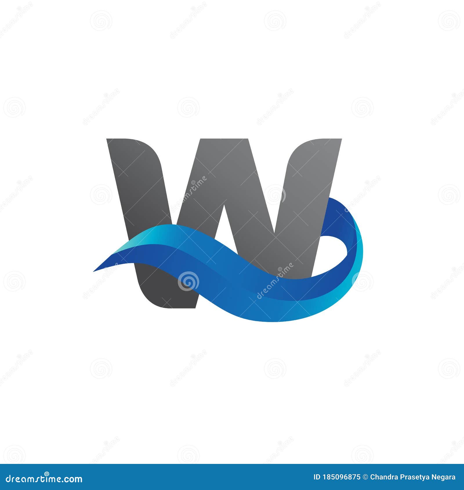 Letter W with Waves Logo Vector Stock Vector - Illustration of logo ...