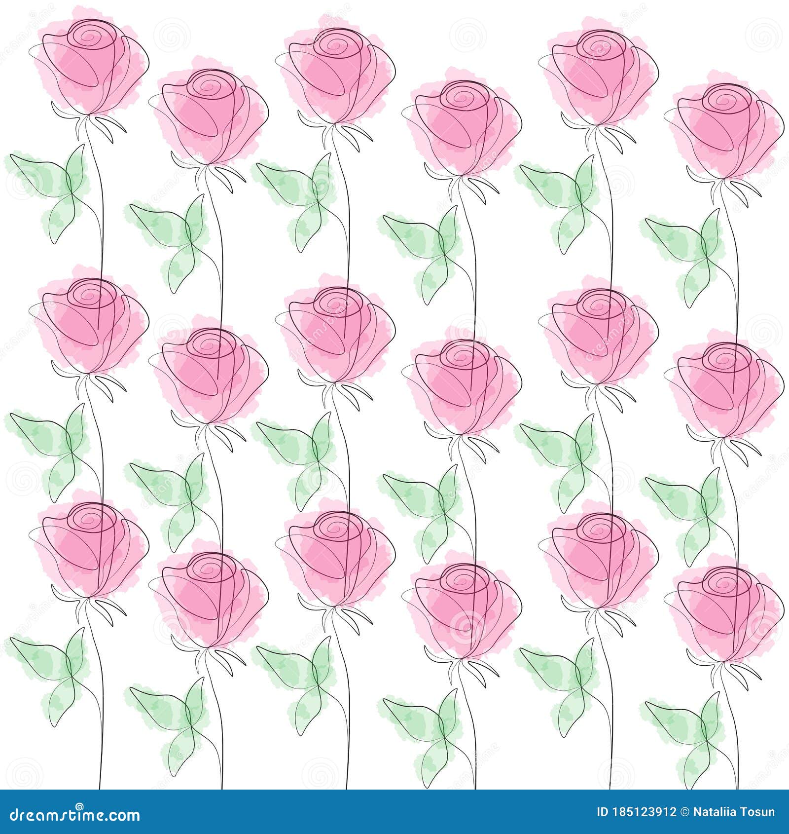 Print Beautiful Flower Line Vector ILLUSTRATION Stock Illustration ...