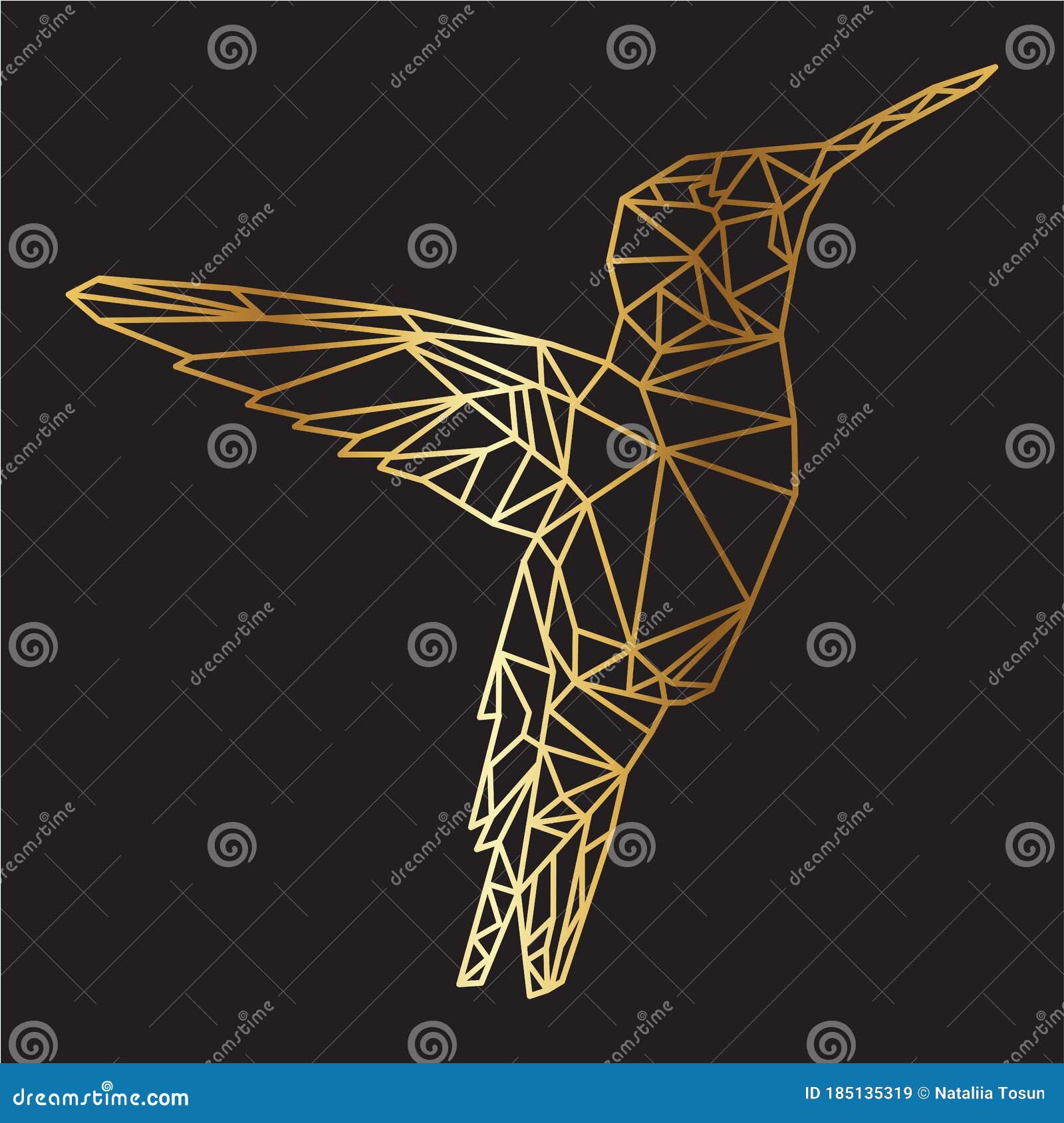 Print Geometric Colibri Bird Vector Illustration Stock Vector ...