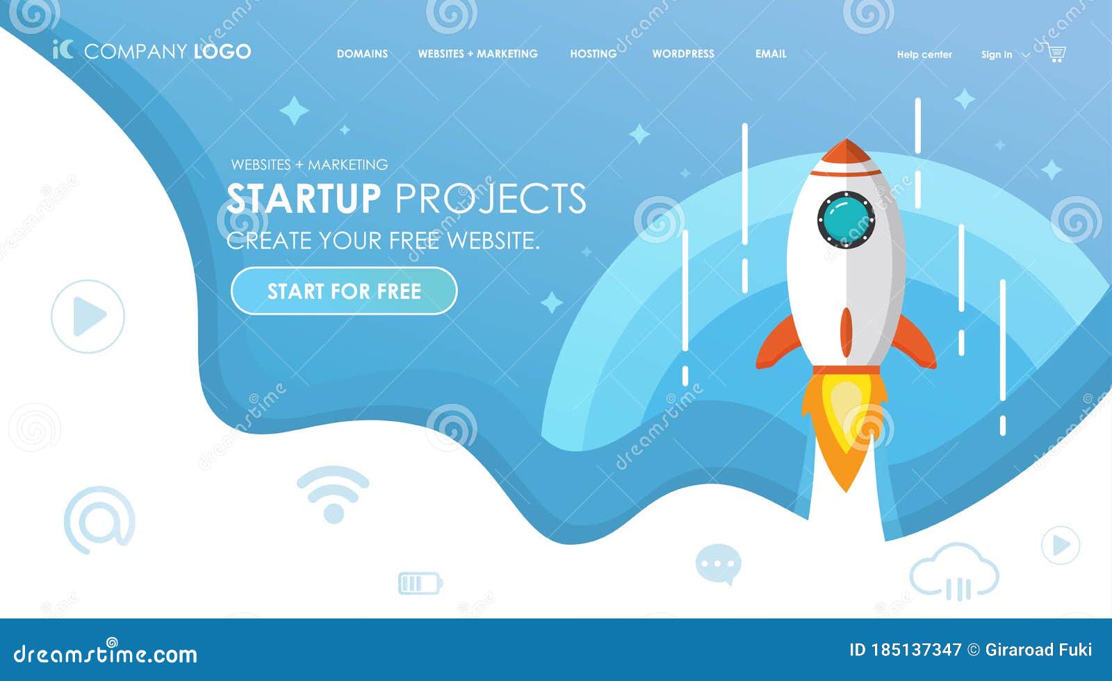 Start Up Project Banner Set of Web Page Design Templates Stock Vector ...