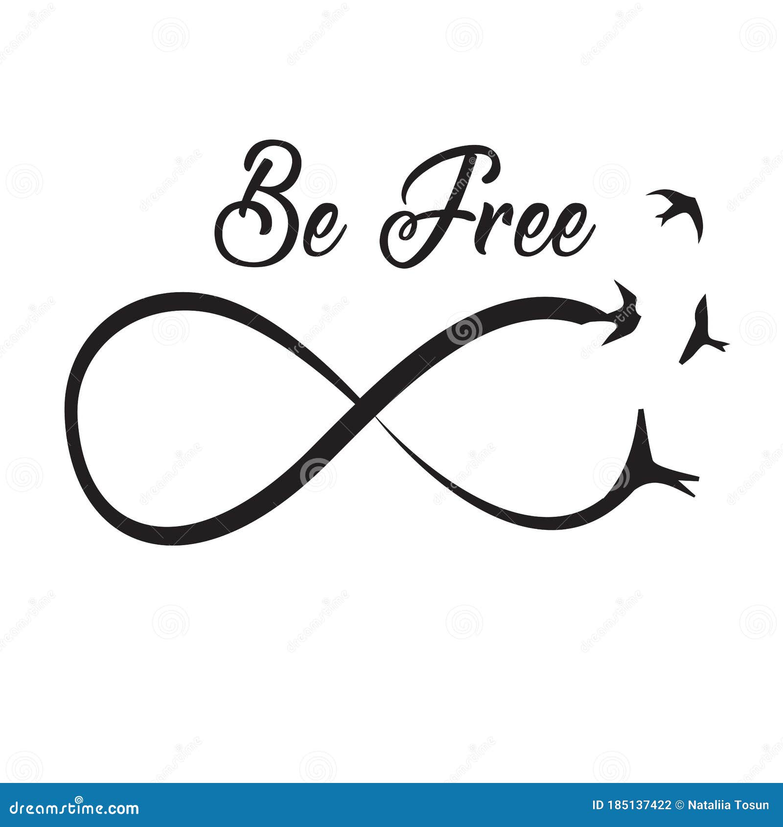 Print Infinity Freedom Symbol Vector Illustration New Art Stock Vector ...