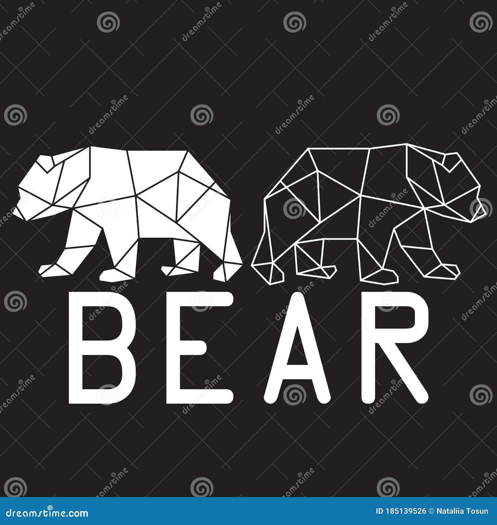 Vector Abstract Polygonal Geometric Abstract Bear Stock Vector ...