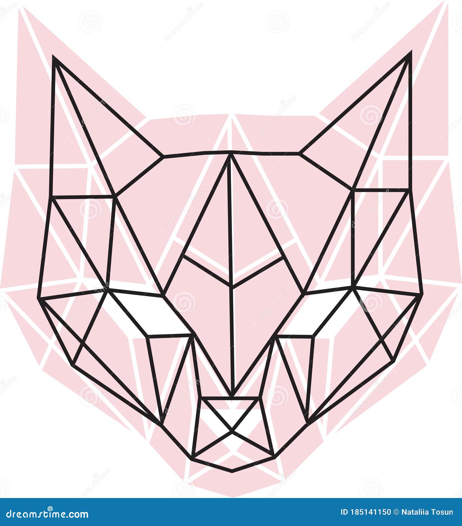 Vector Abstract Polygonal Geometric Cat Head Stock Vector ...