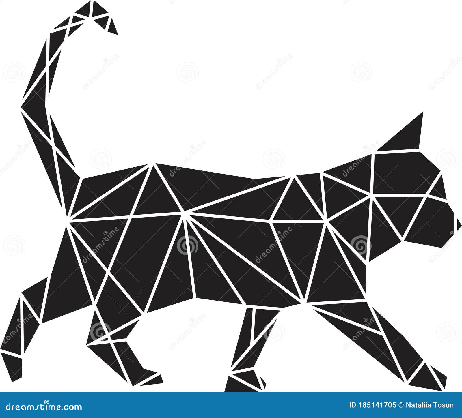 Print Vector Abstract Polygonal Geometric Cat Stock Vector ...