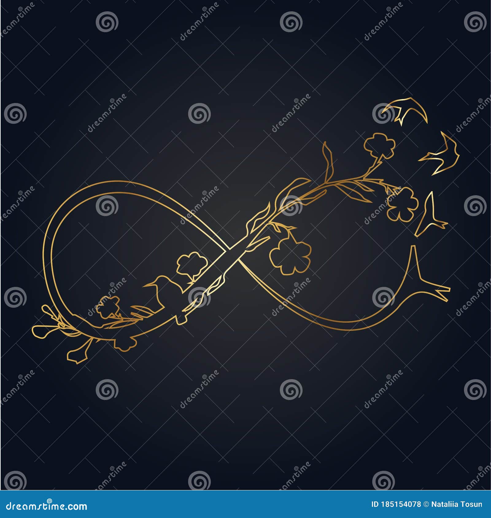 Print Elegant Nature Infinity Sign Vector Illustration Stock ...