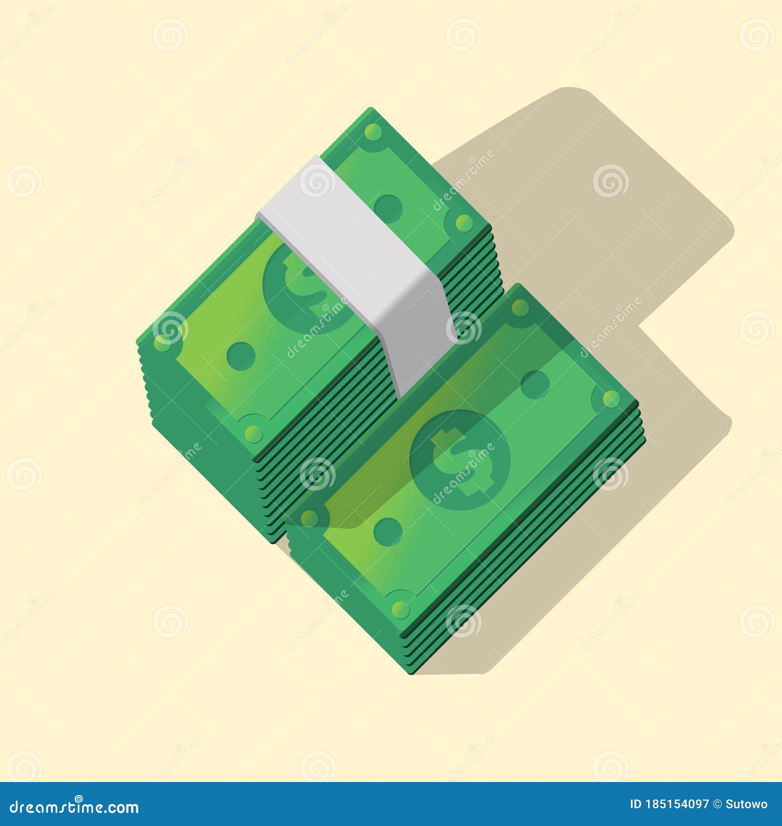 Stacks of Money Perspective View Vector Illustration Stock Vector ...