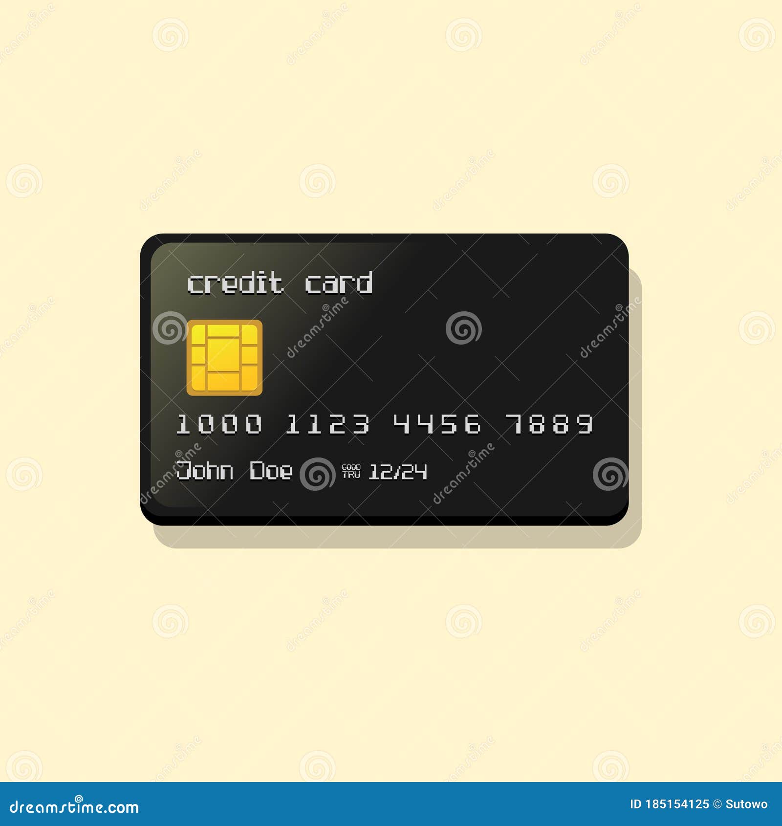 Isolated Credit Card Flat Style with Shadow Vector Illustration Stock ...