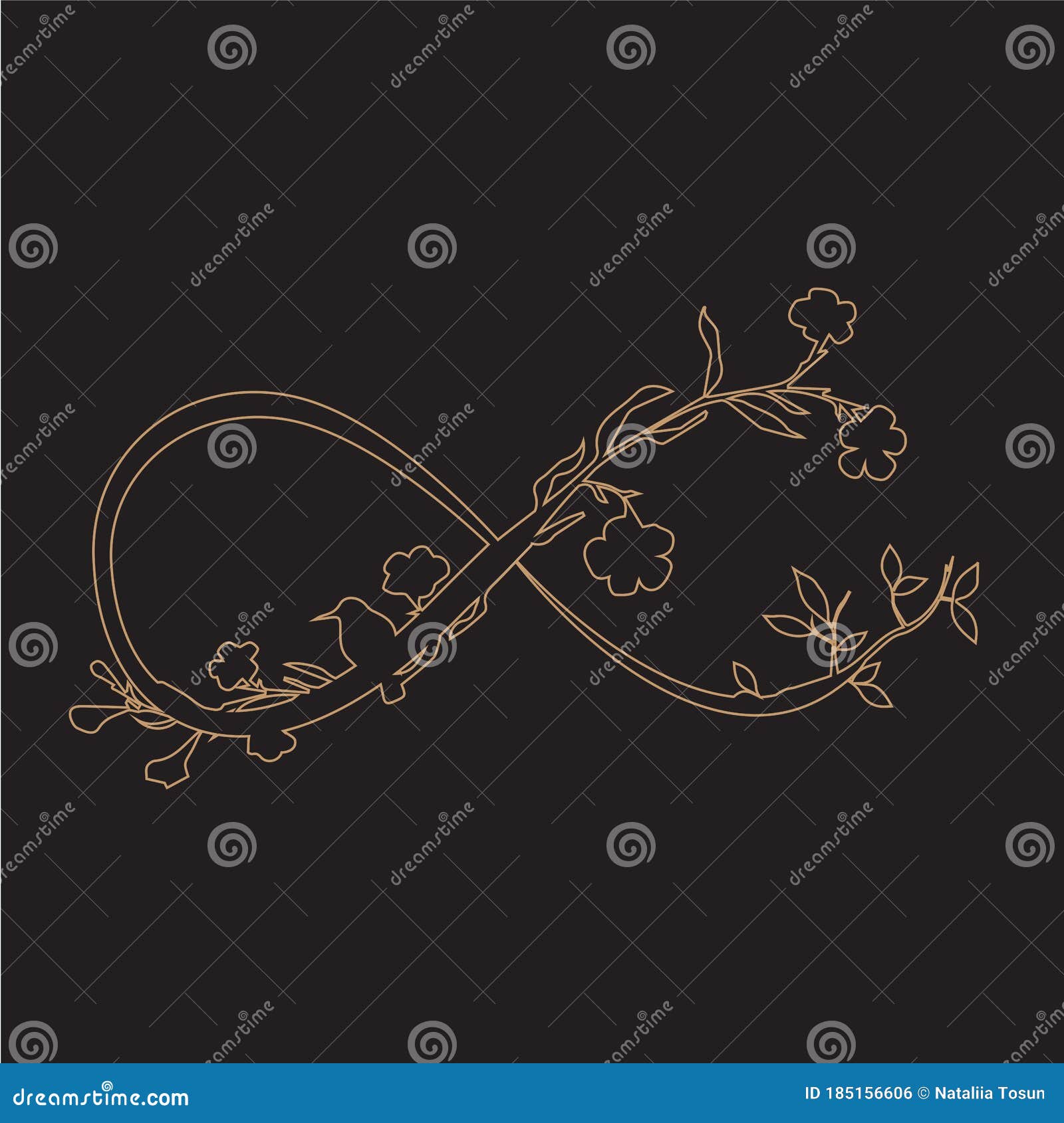 Print Elegant Nature Infinity Sign Vector Illustration Art Stock Vector ...