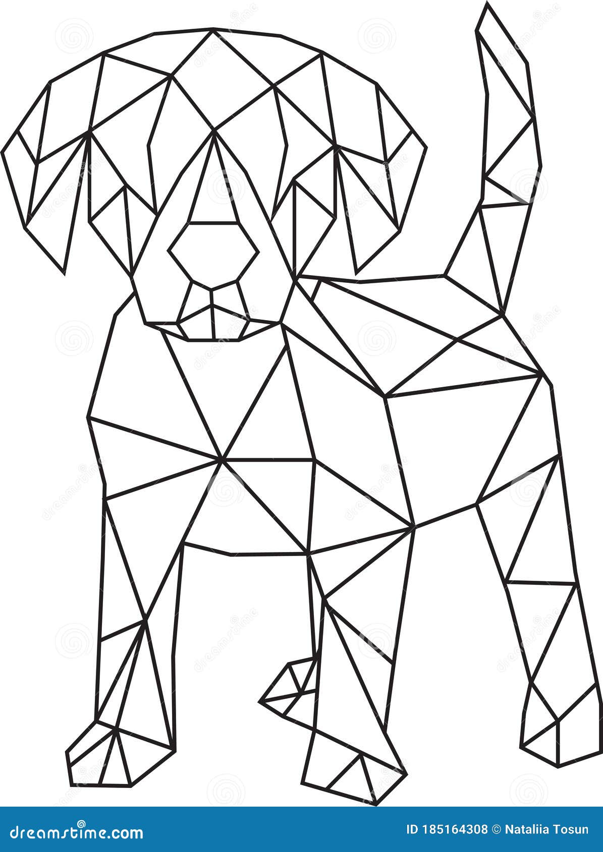 Print Vector Abstract Polygonal Geometric Dog Stock Illustration ...