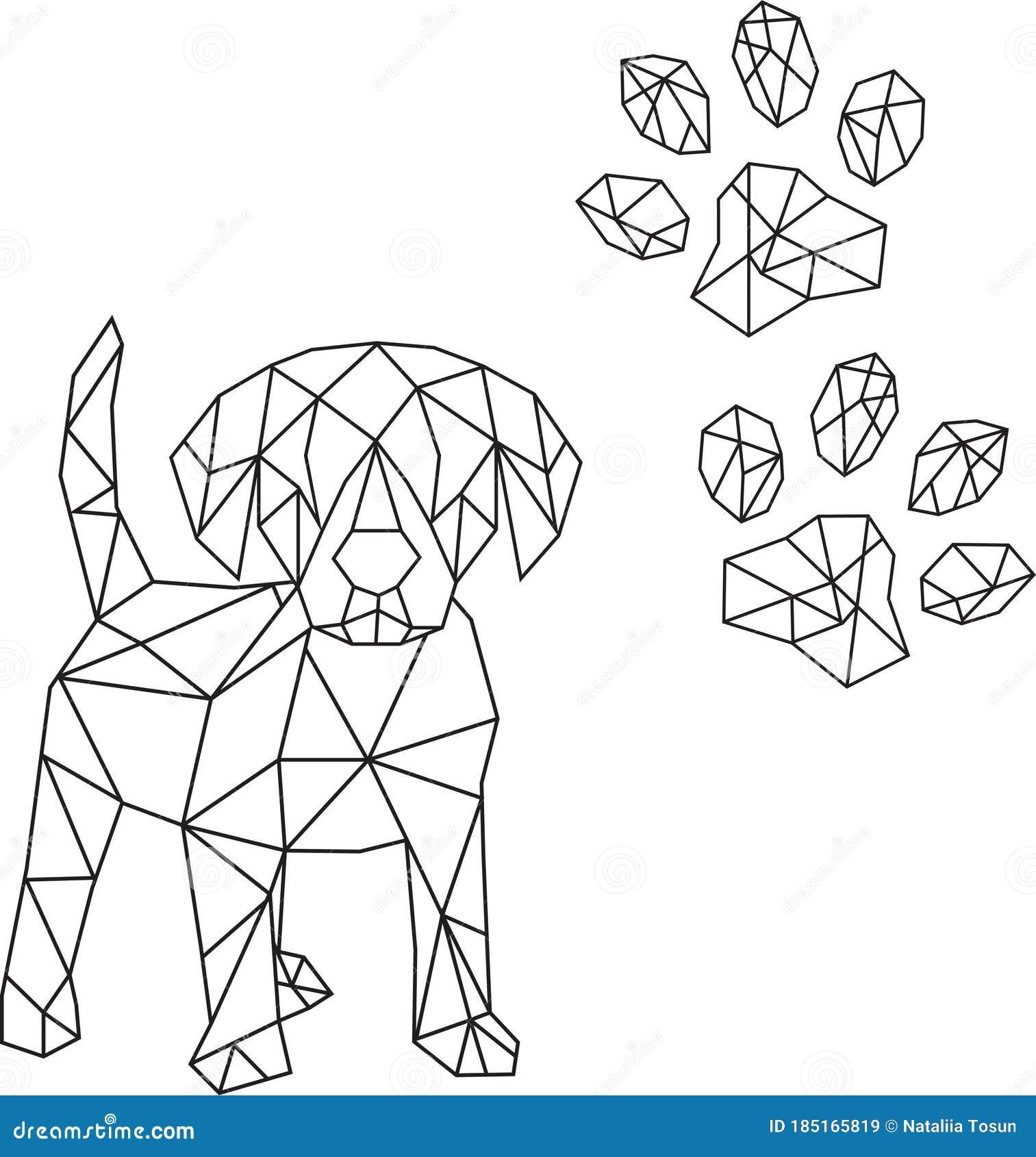 Print Vector Abstract Polygonal Geometric Dog Stock Illustration ...